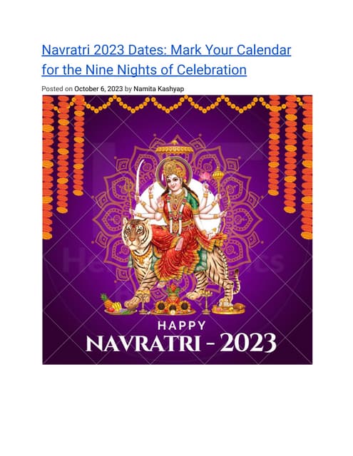 Navaratri nabodurga - The 9 Forms of Goddess Durga | PPTX