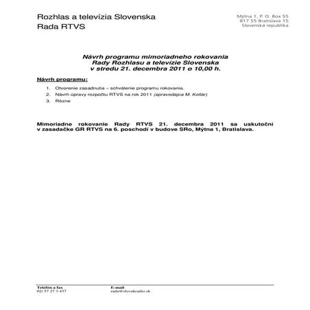 Navrh programu rada_rtvs_111221[1] | PDF