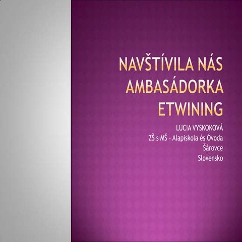 Navštívila nás ambasádorka etwining | PPT
