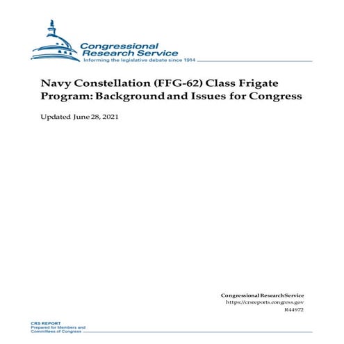 Navy Constellation Class Frigate Program Background & Issues | PDF