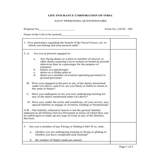 Navy form lic03-505 | PDF