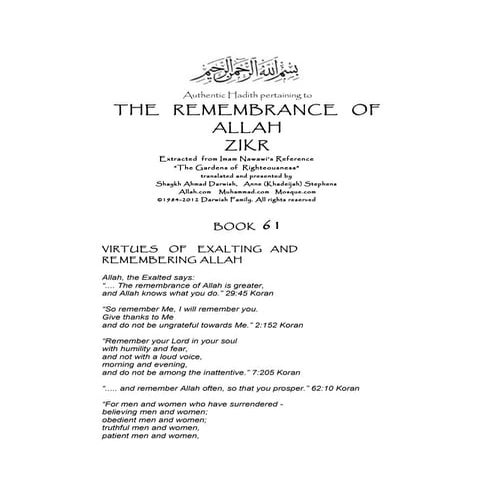Nawawi 61-remembrance-zikr | PDF