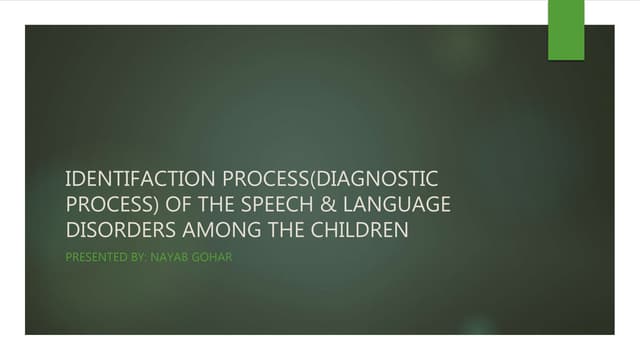 Chapter 11: Communication Disorders | PPT