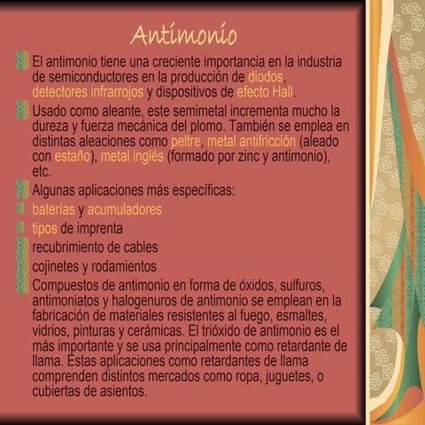 Metalurgía del Antimonio | PDF