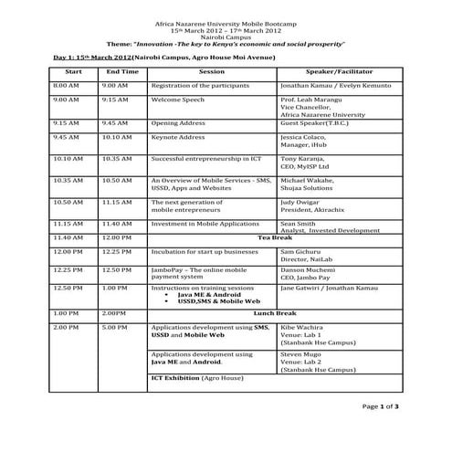 Nazarene boot camp schedule | PDF