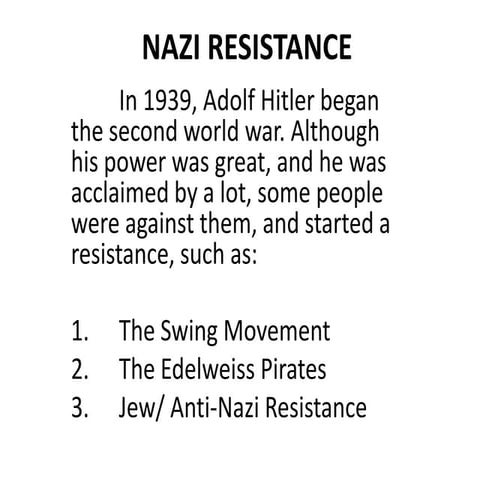 Nazi resistance | PPTX