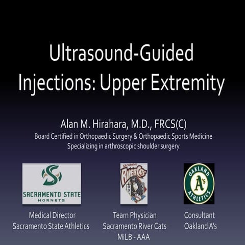 Ultrasound Guided Injections - Upper Extremity | PDF
