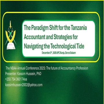 The Paradigm shift for Tanania Accountant and strategies for navigating ...