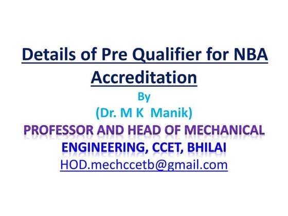National board of accreditation (NBA) | PPTX | Professional School ...