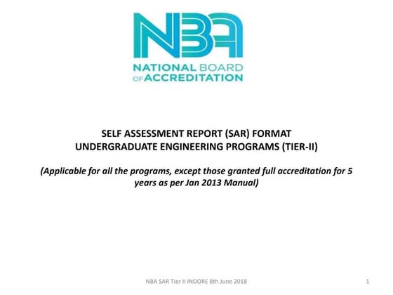 NBA preparation for Tier-II Institute according to revised SAR | PPTX | Undergraduate Education ...