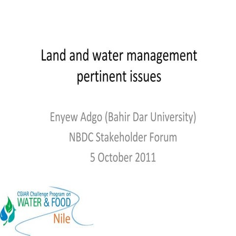 Land and water management: Pertinent issues | PPT