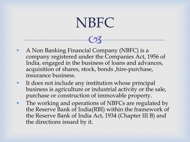 Non-banking Finance Company(NBFCs) | PPTX
