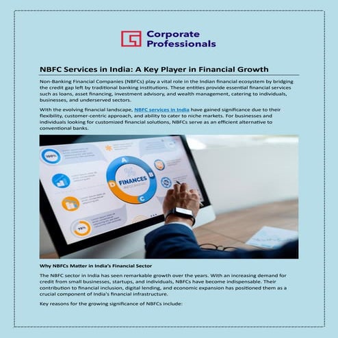 NBFC Services in India: A Key Player in Financial Growth | PDF