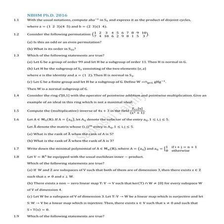 Linear Algebra Previous Year Questions of Csir Net Mathematical Science ...