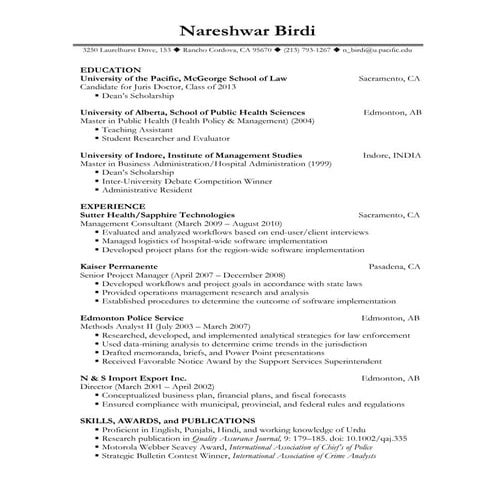 1L Resume | PDF
