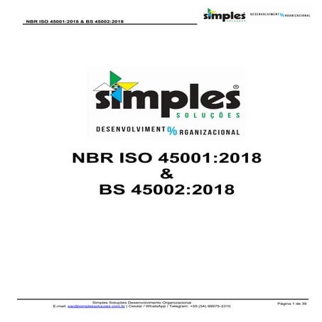 Nbr iso 45001 2018 & bs 45002 2018 rev0 | PDF
