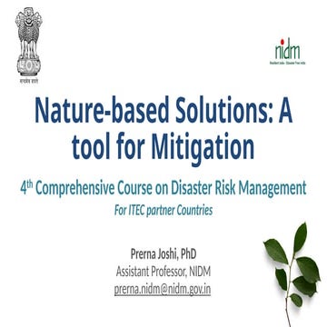 nature based solution for disaster management prevention | PPTX