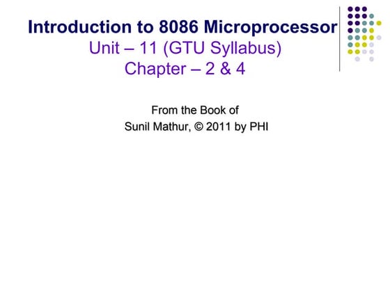 8086 Microprocessor Pipeline Architecture.pptx | Computing | Technology & Computing