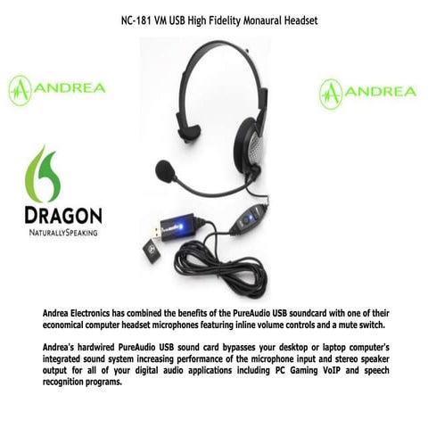 Andrea NC-181 VM USB Monaural Headset | PPTX
