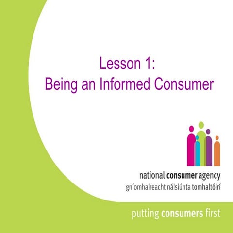 Classroom slides for consumer education (Shop Smart): Lesson #1 | PPT
