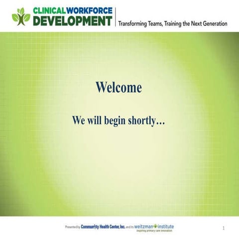 Clinical Workforce Development NCA Informational Webinar | PPT