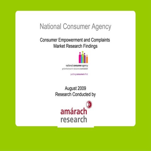 NCA Survey Of Consumer Complaints Behaviour | PPT