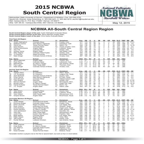 NCBWA All-South Central | PDF