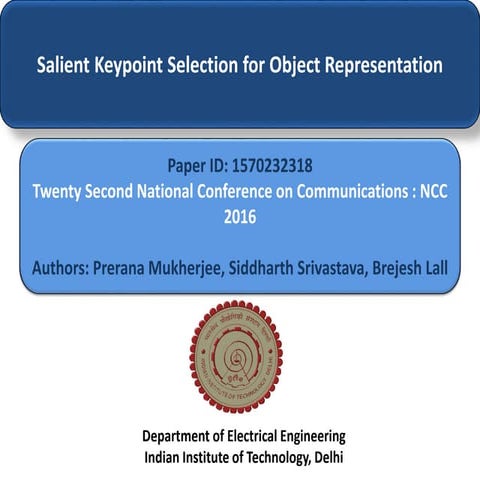 Salient Keypointselection For Object Representation Ppt