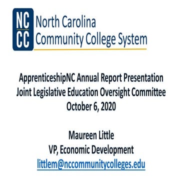 Ncccs apprenticeship nc | PPT