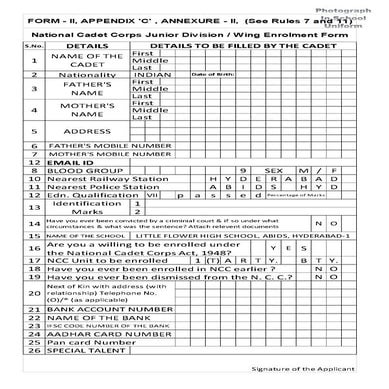 Ncc enrollment form | PDF
