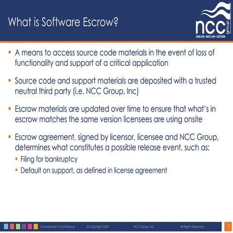 NCC Group Software Escrow Services | PPT