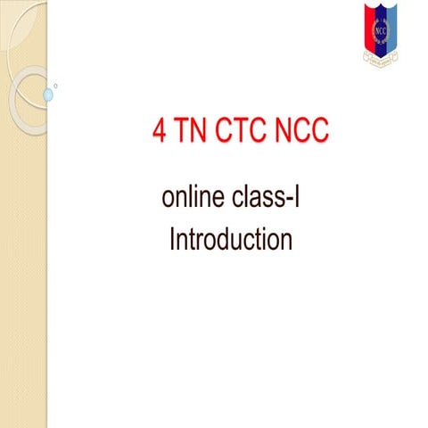 Ppt on ncc | PPTX