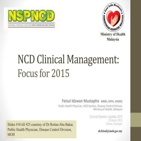 NCD Clinical Management - Focus for 2015 | PPTX