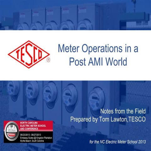 Meter Operations In a Post AMI World | PPT
