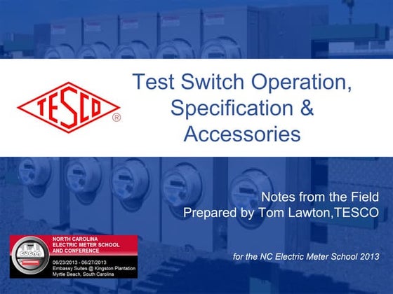 Test Switch Operation and Accessories | PPT