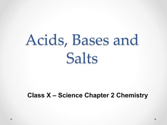 Acids Bases and Salts Class 10th Chapter 2 | PPTX
