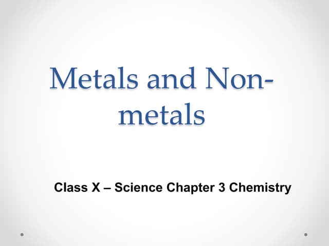 Metals and non metals | PPT