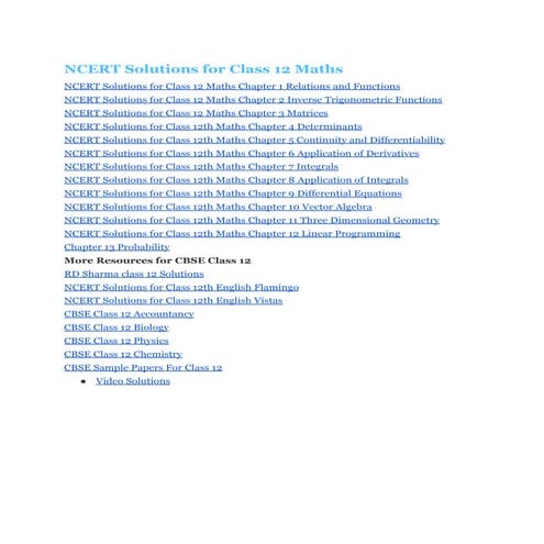 Ncert solutions class 12 maths | PDF