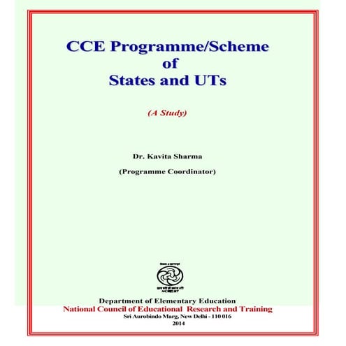 Ncert review of cce programmes of the states and UTs July 2015 | PDF