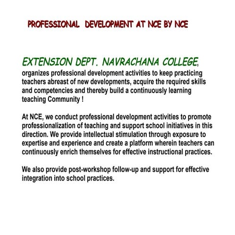 Nce Workshops | PPT