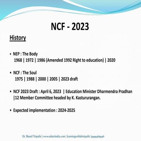 NCF 2023 of NEP 2020 PARAS AND DESCRIPTION | PDF