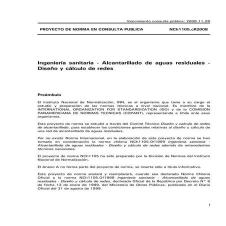 NCh01105 - NORMA CHILENA ALCANTARILLADO.pdf
