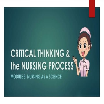 critical thinking presentation in nursing | PDF