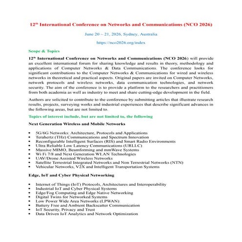 Call for Papers - 12th International Conference on Data Mining (DaMi ...