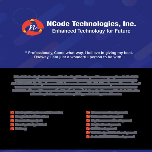 NCode Technologies Inc Portfolio | PDF