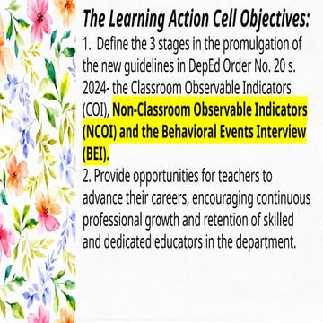 Non-classroom observable indicators for Career Progression | PPTX
