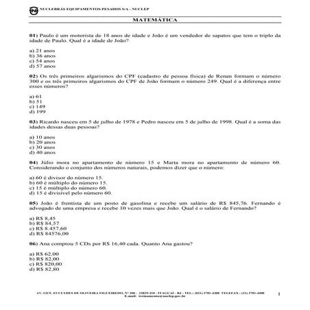 Ncp 001 2008 Provas | PDF | Download Gratuito