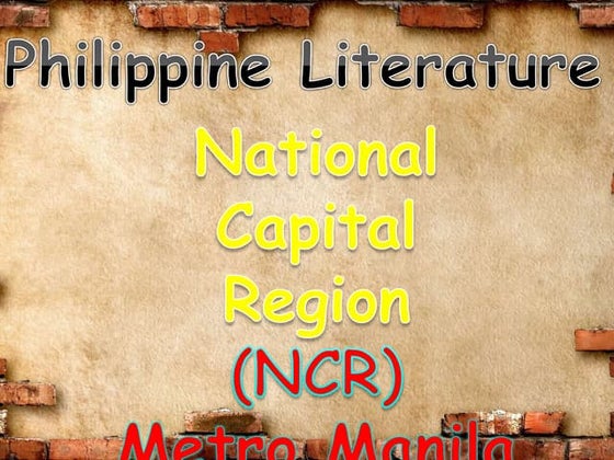 The literature of national capital region (introduction) | PPT