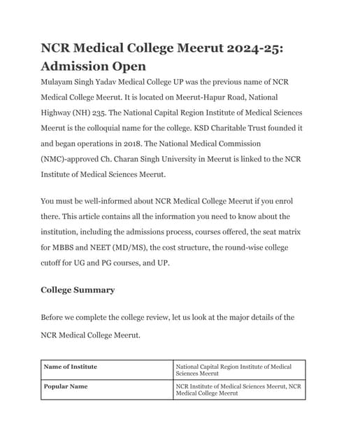 KD Medical College Mathura 2024-25 Admission Open.pdf