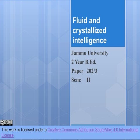 Fluid and crystallized intelligence | PPTX